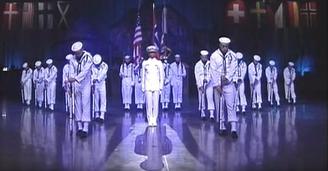 US Navy Presidential Ceremonial Honor Guard Drill Team Put On A Show In ...